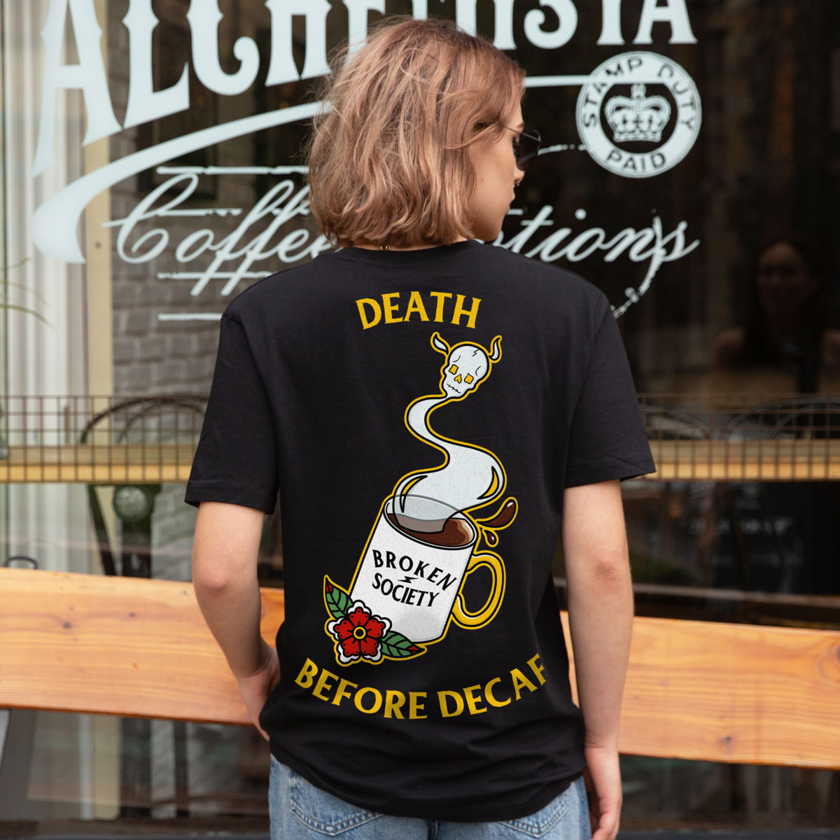 Death Before Decaf T-Shirt (Unisex) | Broken Society